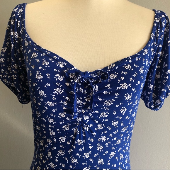 Quiz | Dresses | Quiz Blue Floral Frill Tiered Dress Nwt | Poshmark